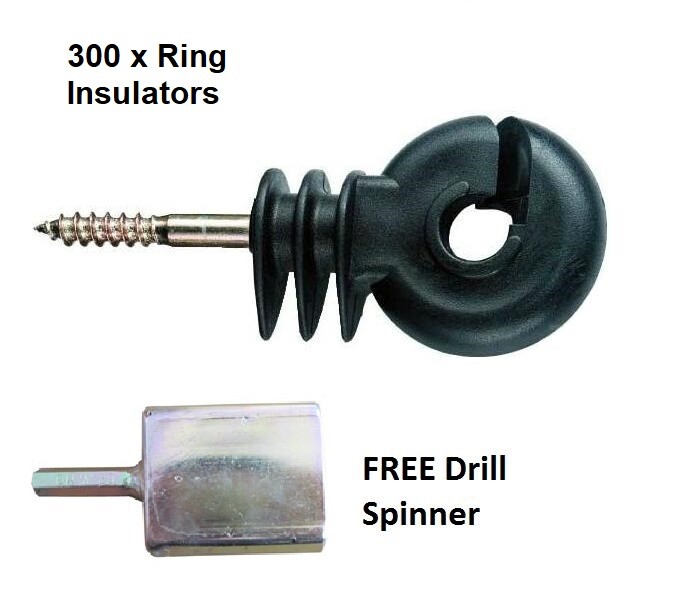 RING INSULATORS x 300 - Electric Fencing Fence Screw In FREE SPINNER ...