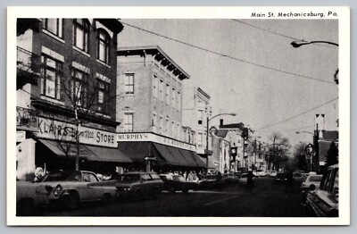 Main Street Mechanicsburg PA Murphys Klairs Stores Old Cars Postcard | eBay