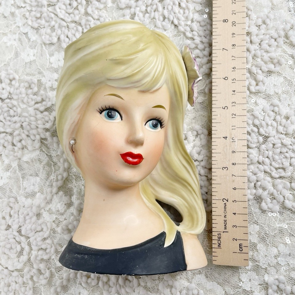 Vintage BARBARA ELLIS Teen Head Vase Stamped Japan Rare 1960s Blonde | eBay