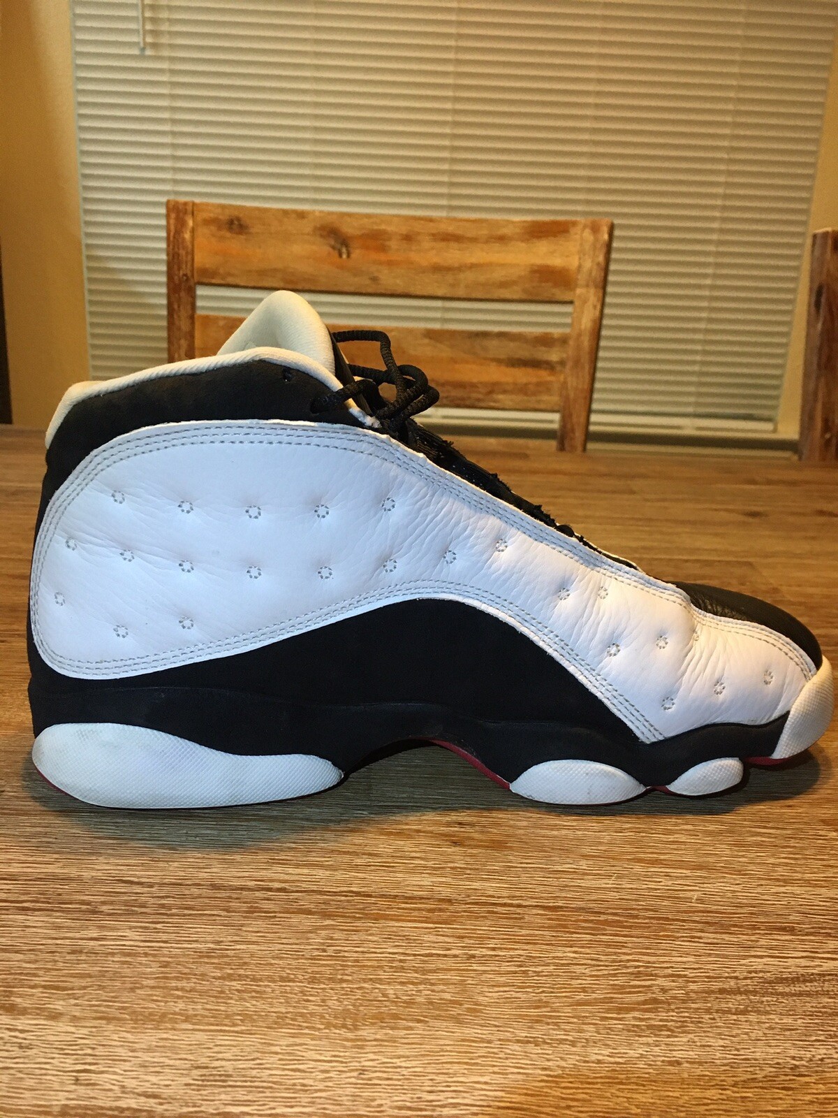 NIKE AIR JORDAN 13 RETRO USED SIZE 9 CDP 2007 BLACK WHITE RED (LAST ...