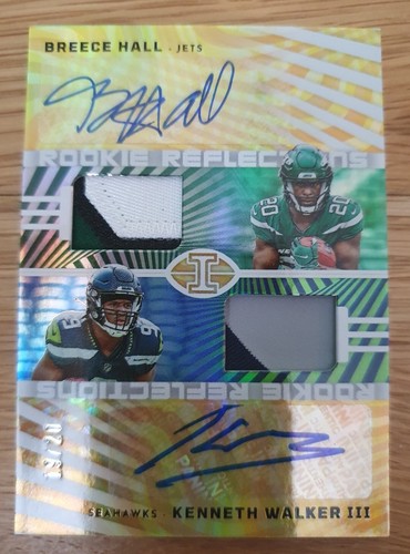 Kenneth Walker III Breece Hall 2022 #d /20 Illusions Dual RPA Auto Jets ...