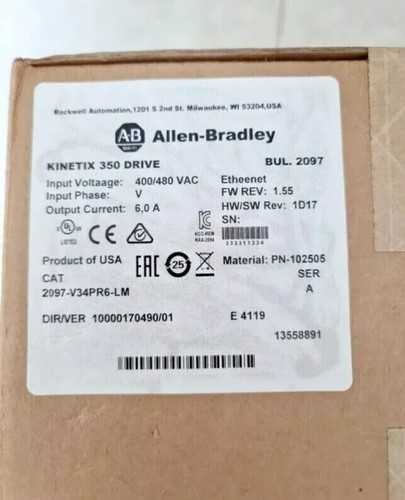 Allen Bradley 2097-V34PR6-LM /A Kinetix 350 1-Axis Ethernet 3kW 480V ...