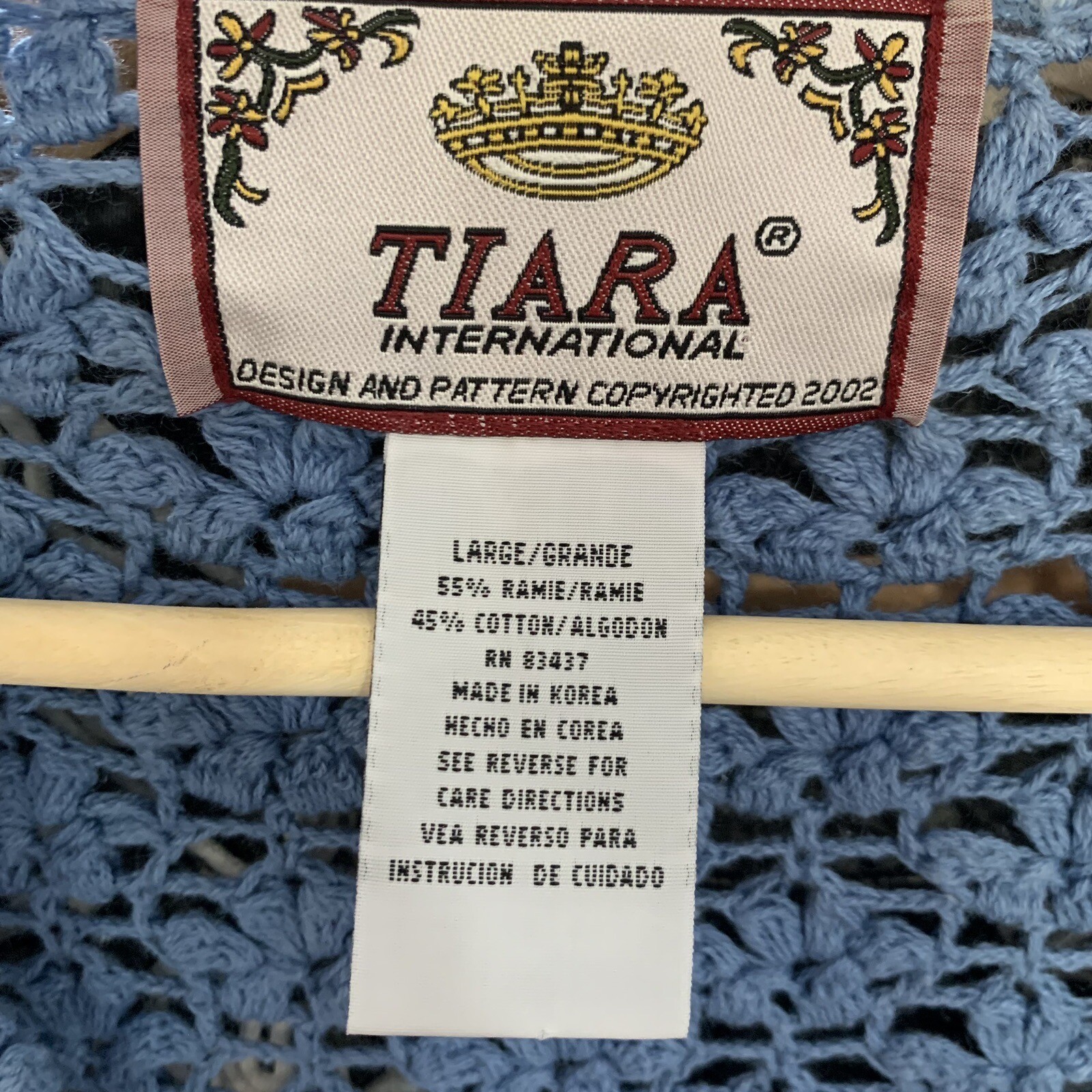 Vintage Y2K Tiara International Womens Large Blue Ope… - Gem