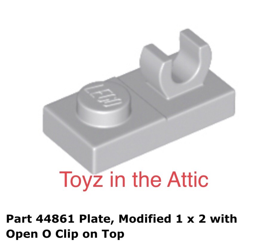 Lego 2x 44861 Light Bluish Gray Plate, Modified 1 x 2 with Open O 10497 ...