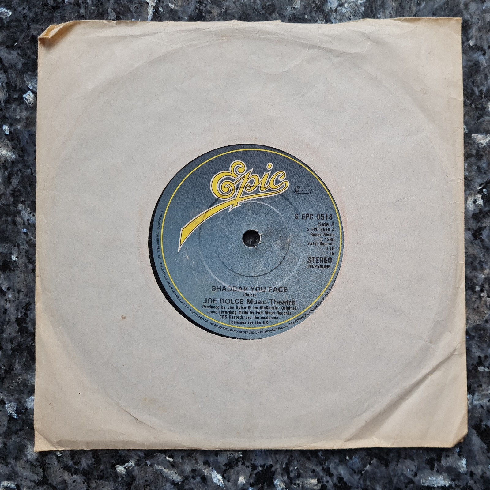 Joe Dolce Music Theatre - Shaddap You Face / Ain't In No Hurry (Epic ...