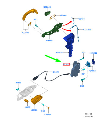 FORD RANGER T6 MK1 Front Right Door Latch LHD 5303366 AB39-A21812-BB ...