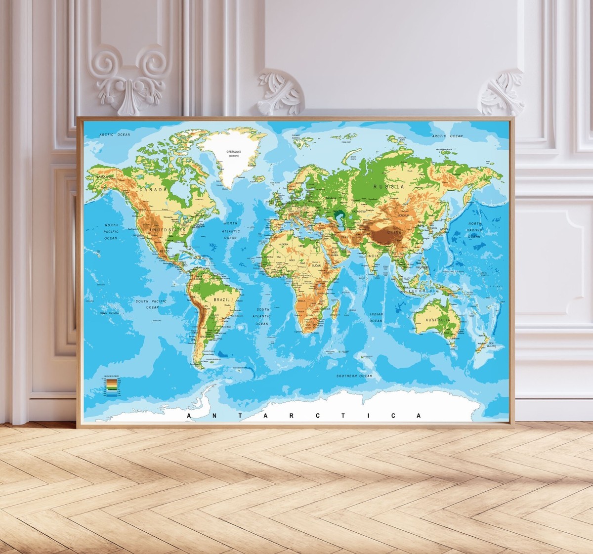 Labelled World Map Wall Mural Labelled World Map World Map Wallpaper