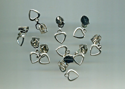 Lot of 10 Heart-shaped Aluminum #5C Zipper Sliders for nylon (not ...