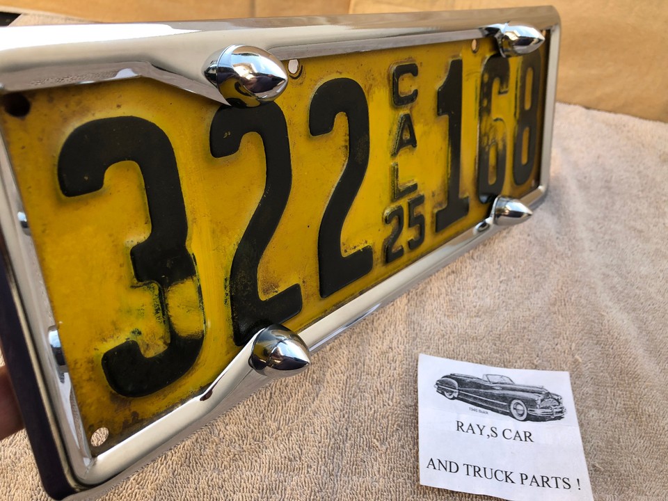 NEW SET 4 CHROME BULLET STYLE METAL BULLET STYLE LICENSE PLATE ...