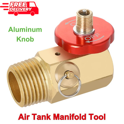 Air Tank Manifold Tool with Fill Port, Aluminum Shut Off Safety Valve ...