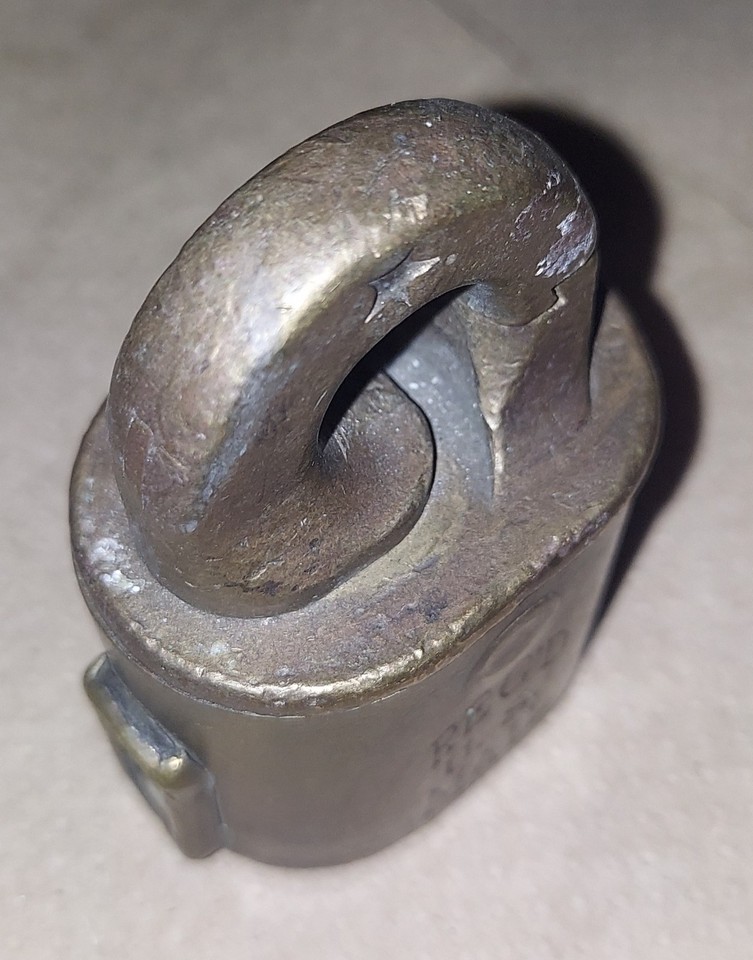Vintage Brass USPS Reg'd Mail Lock Postal Rotary Padlock NO KEY M-74588 ...