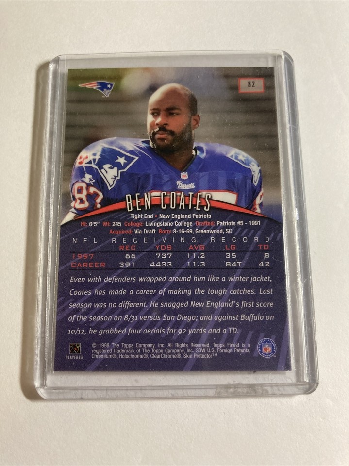 Ben Coates TOPPS FINEST CARD 1998 NFL T4-196 | eBay