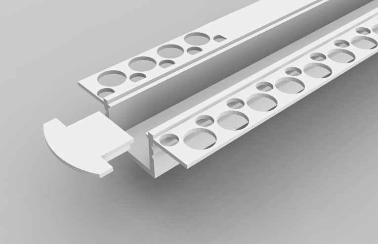 2M LED Profil mit Abdeckung Unterputz Leiste Rigips Gips Karton ...