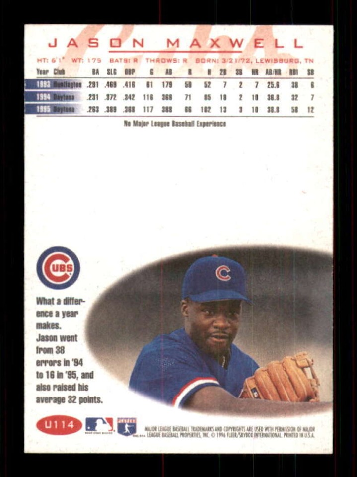 1996 JASON MAXWELL #114 AUTOGRAPHED!!! 236590 | eBay