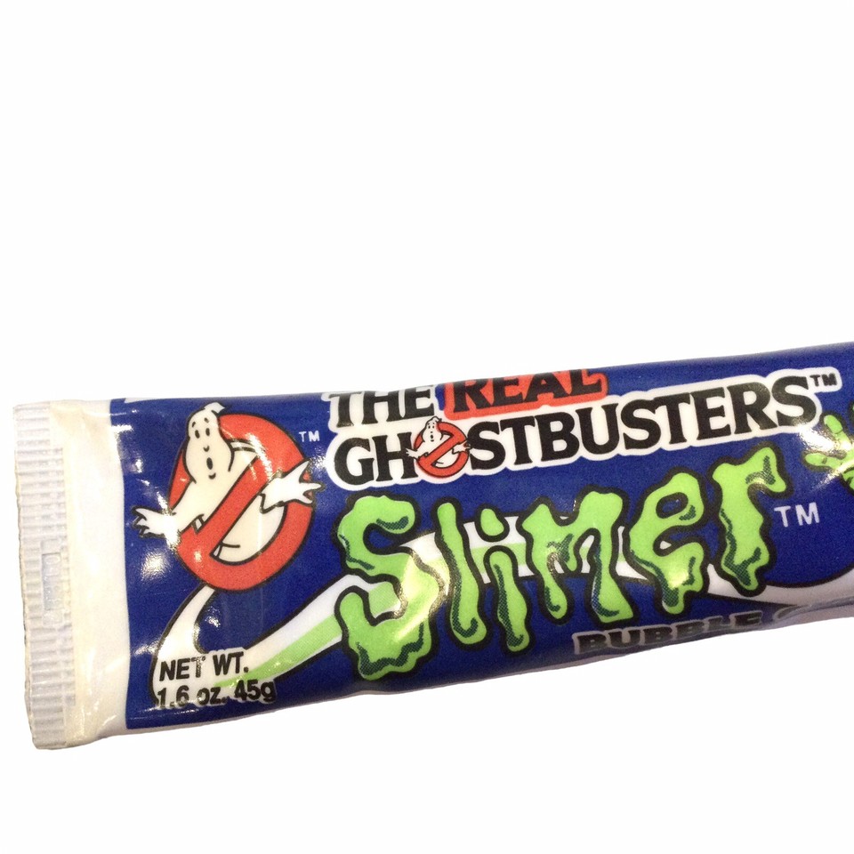 Vintage 1984 Amurol THE REAL GHOSTBUSTERS SLIMER Bubble Gum Tube FULLY ...