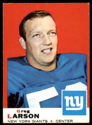 1969 Topps Football Greg Larson (A) New York Giants #106 | eBay