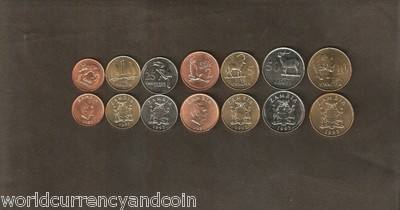 ZAMBIA 1 2 25 50 1 5 10 KWACHA 1983-1992 EAGLE ORYX RHINO UNC ANIMAL ...