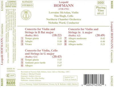 LORRAINE MCASLAN / TIM HUGH / NICHOLAS WARD LEOPOLD HOFFMANN: VIOLIN ...
