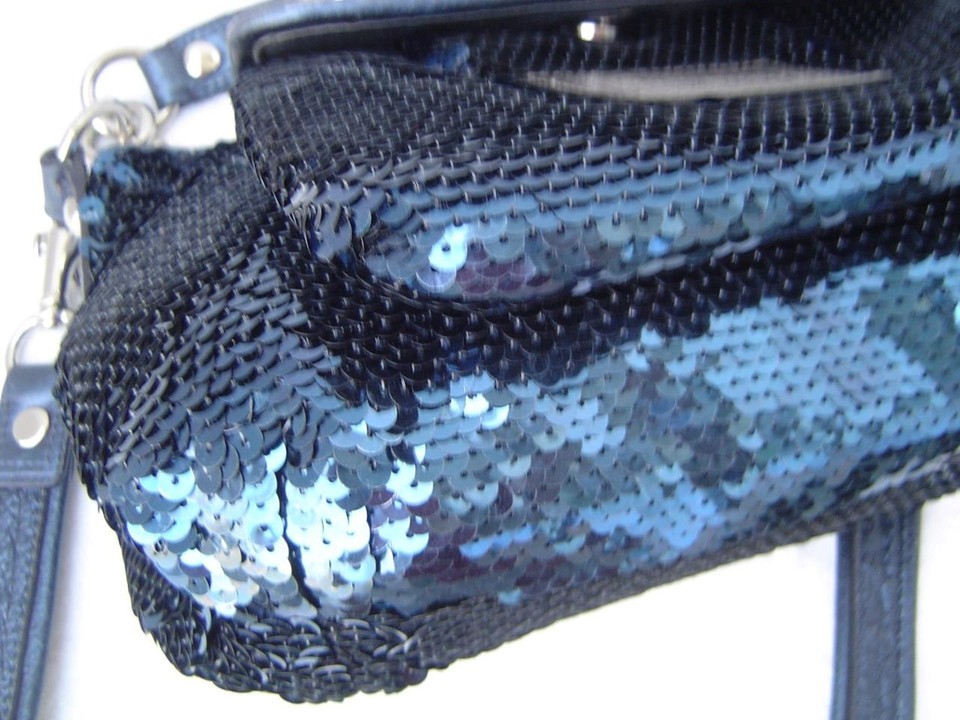 AUTHENTIC COACH POPPY DENIM BLUE SEQUIN GROOVY CROSS BODY/HOBO #15381 ...