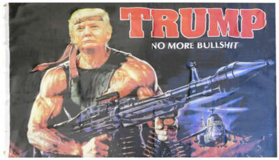 Trump 2024 Rambo Bazooka No More BS BullShit Flag 3x5 3'x5' 100% ...