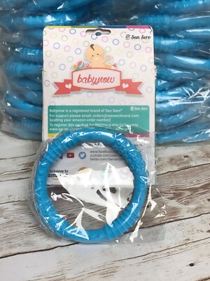 Baby Teething Rings BLUE Pacifier 7cm Silicone Chew Toy Soother ...
