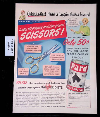 1949 PARD SWIFT'S DOG FOOD & All Purpose Scissors Ladies Bargain Print ...