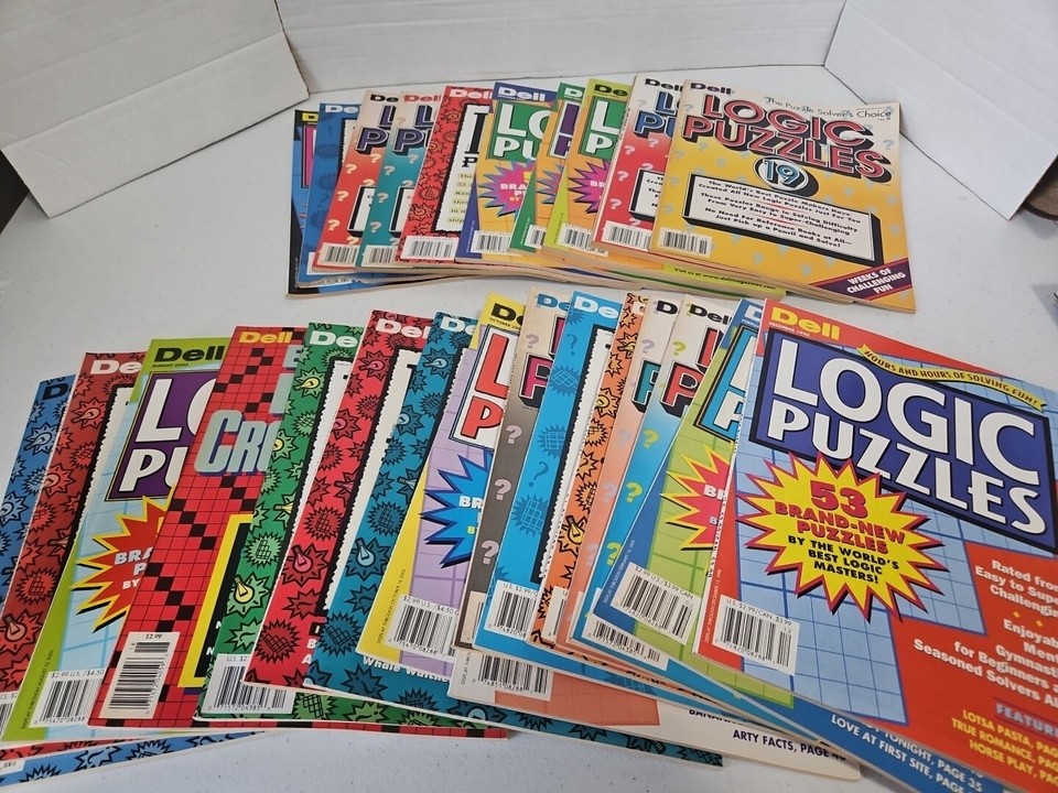 Lot of 27 books DELL Penny Press LOGIC PROBLEMS Brainteasers PUZZLES ...