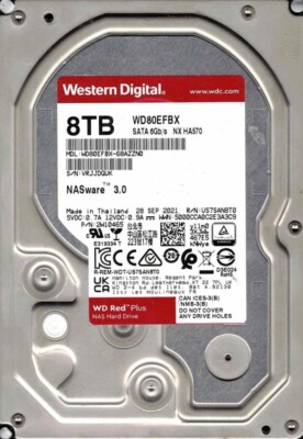 WD80EFBX-68AZZN0 P/N: 2W10465 Thailand SEP 2021 Western Digital 8TB | eBay