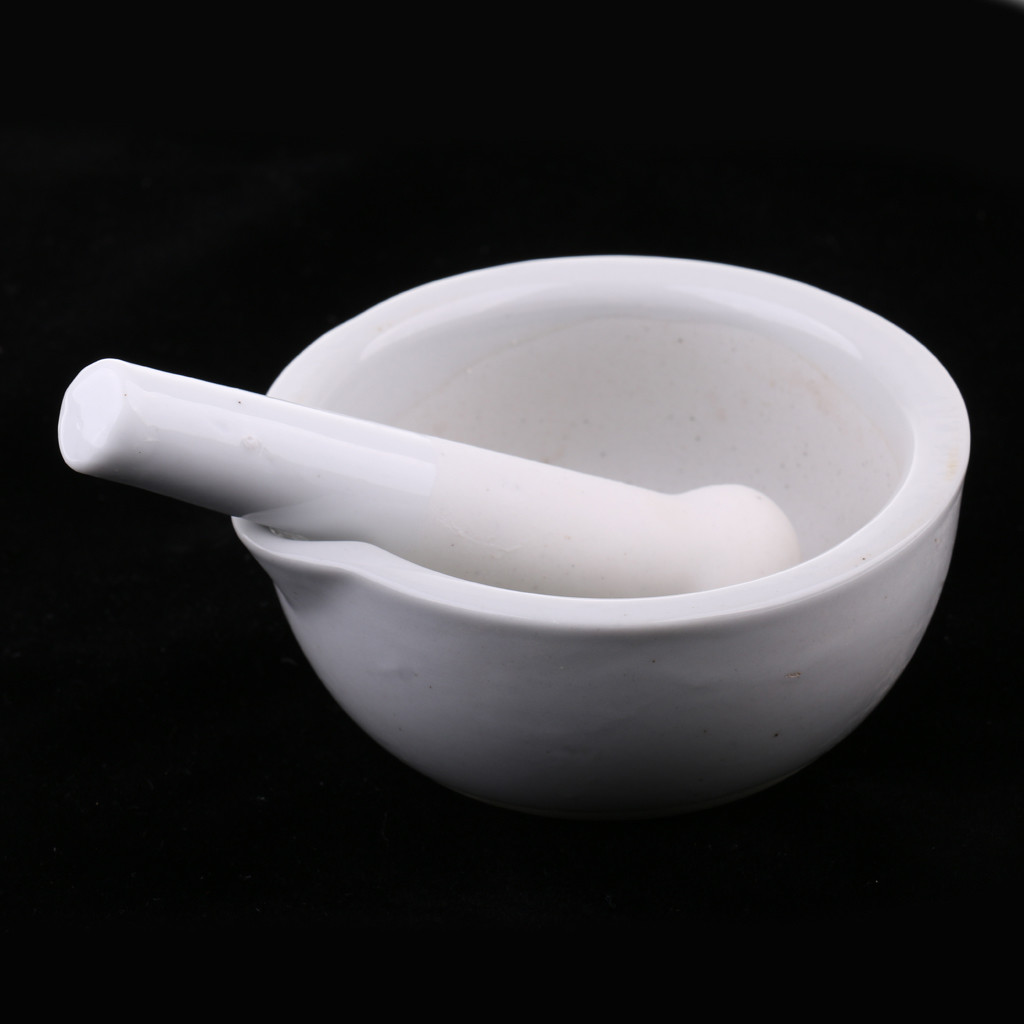 90MM LABORATORY KITS MORTAR & PESTLE MEDICINE MIXING GRINGDING DIY TOOL ...