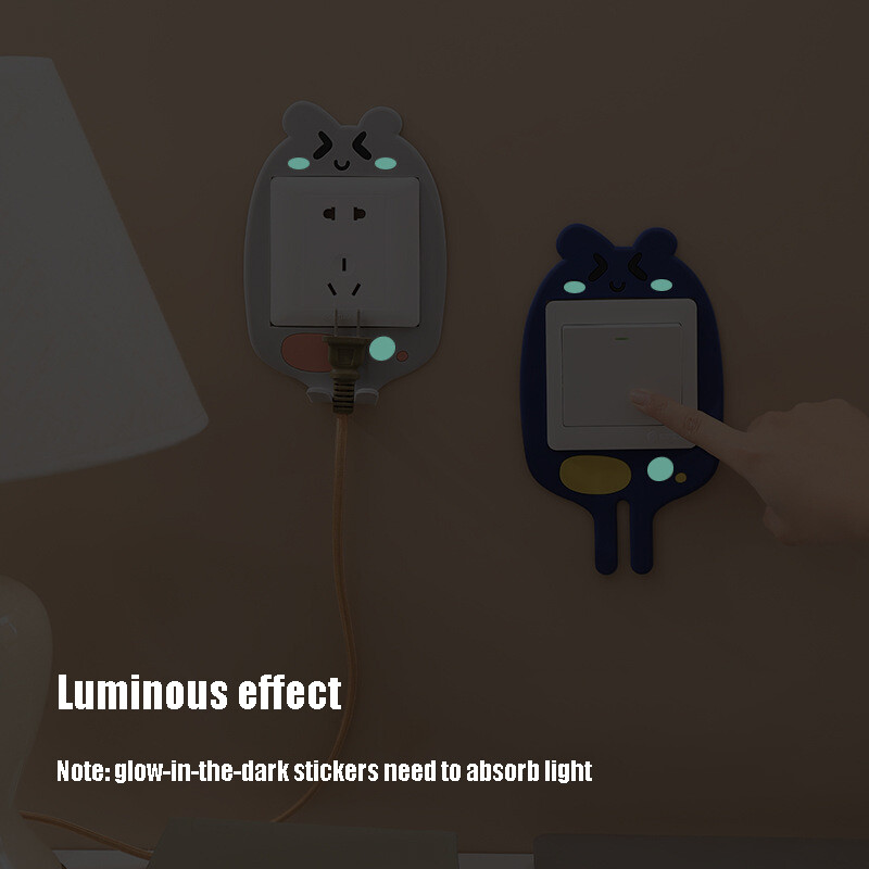 6-1x Cartoon Switch Sticker Luminous Wall Decal w/ Hook Socket ...