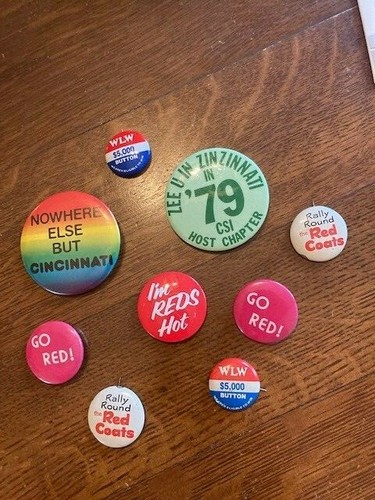 Vintage Cincinnati Reds pins lot of 9 local Zinzinnati WLW radio | eBay