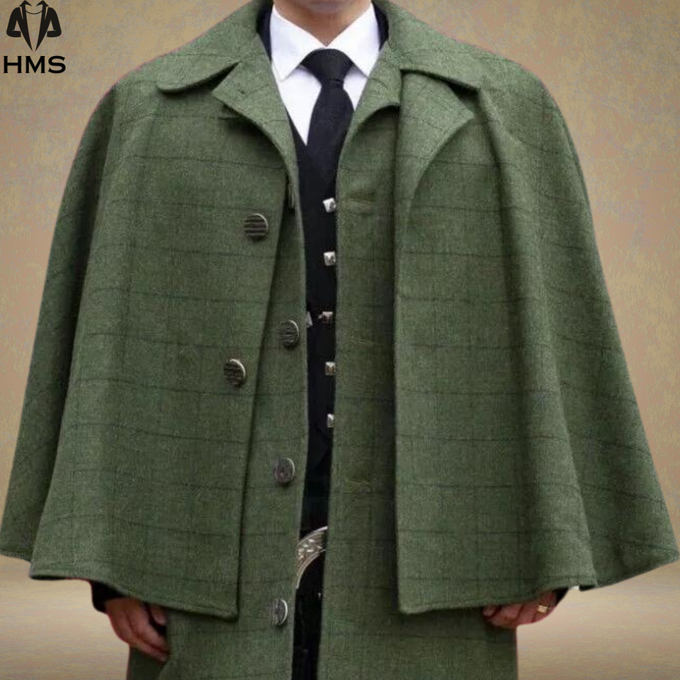 Brand New Men's Tweed Inverness Cape Coat - Sleeveless Coat & Over Cape ...