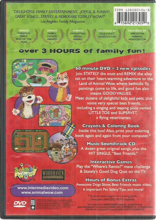 Animal Wow Volume 1 DVD and CD with crayons and coloring book New ...