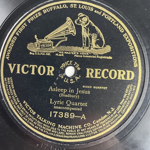 10" 78 RPM-Lyric Quartet-Asleep in Jesus/Frederick Wheeler-Only Waiting ...