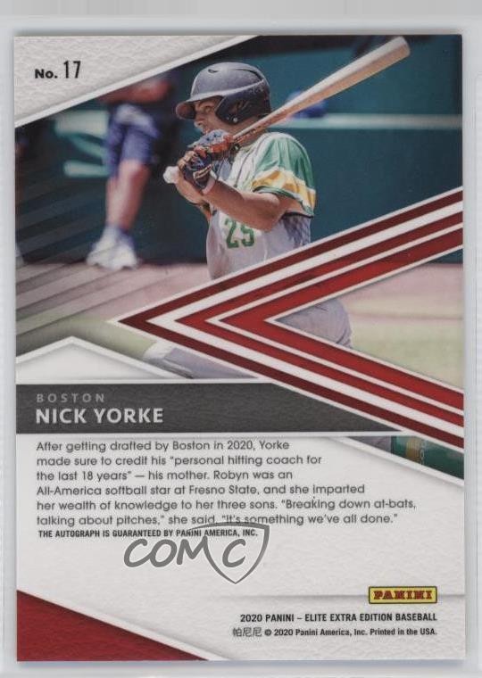 2020 Panini Elite Extra Edition Opti-Chrome Signatures Nick Yorke #17 ...