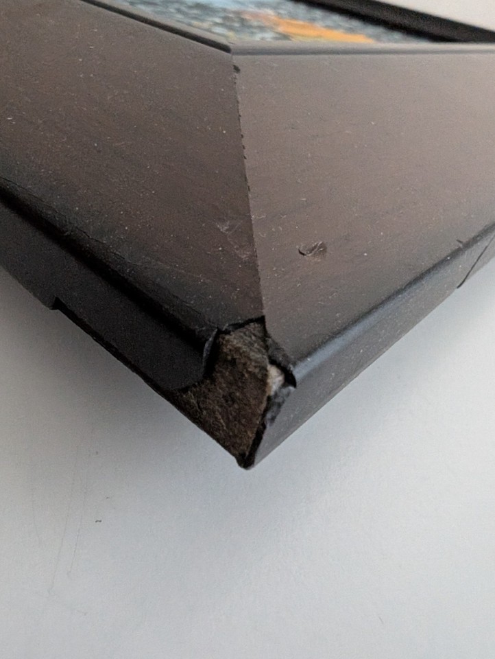 Winter landscape painting artwork framed canvas forest sunset trees ...