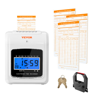 VEVOR Punch Time Clock Time Tracker Machine for Employees With 102 Time ...