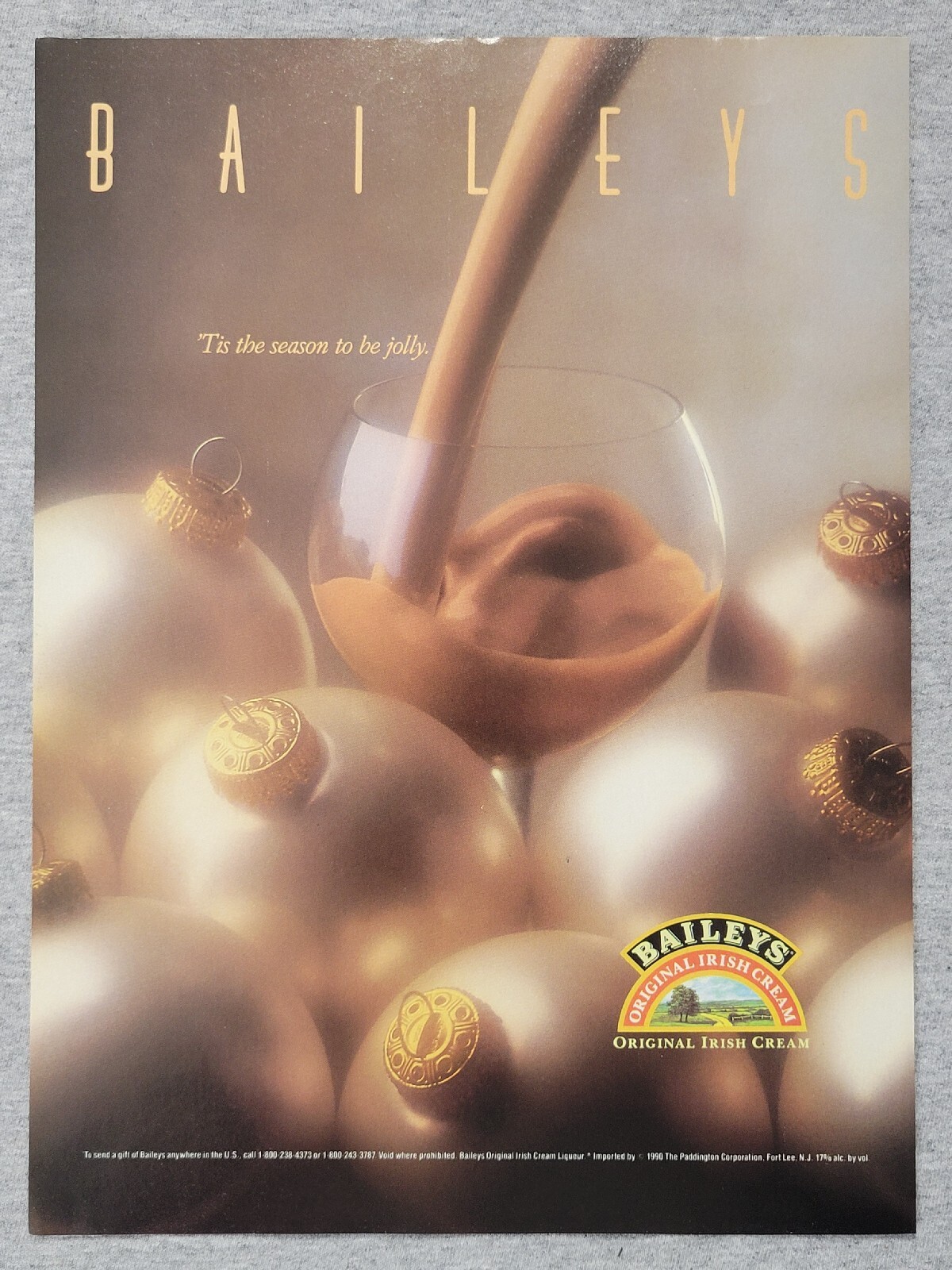 1990 Magazine Advertisement Page Bailey's Irish Cream Christmas Vintage Print Ad | eBay