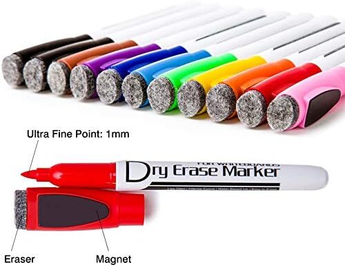 Magnetic Dry Wipe Pens Dry Erase Markers With Eraser Cap Low Odor Fine ...