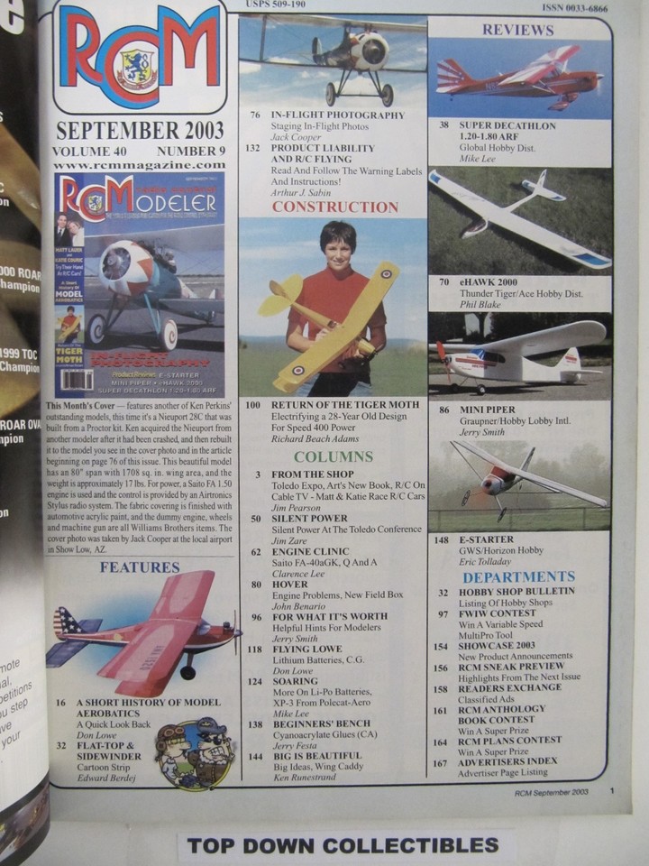 RC Modeler Magazine September 2003 Staging In-Flight Phtography | eBay