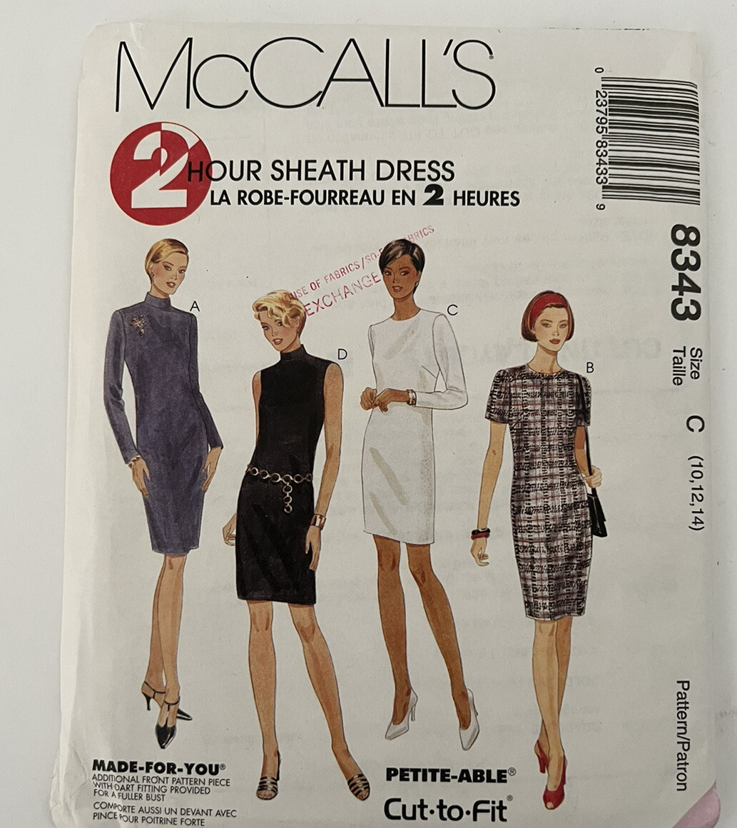 McCall 8343 Sewing Pattern Misses Sz 10-14 for sale online | eBay