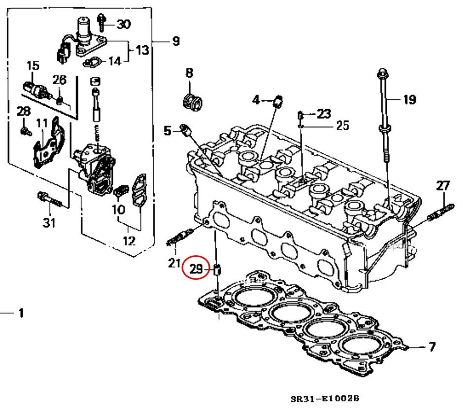 HONDA ACURA 02-06 INTEGRA RSX TYPE-R K20A Cylinder Head Dowel Pin M14× ...
