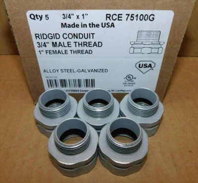 5 NEW 3/4" To 1" Inch Male to Female Conduit Enlarger Reducer Adapter ...