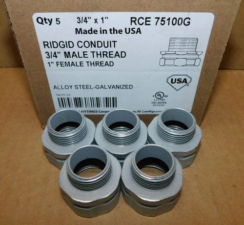 5 NEW 3/4" To 1" Inch Male to Female Conduit Enlarger Reducer Adapter ...