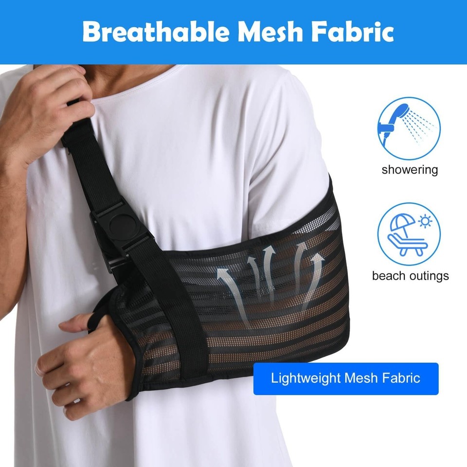 Fotgok Mesh Arm Sling for Showering Breathable Shoulder Brace for ...