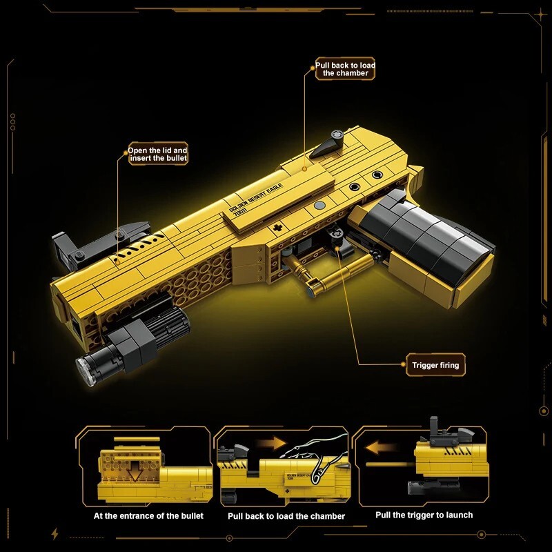 Lego Golden Desert Eagle Deadpool Desert Eagle Prop Gun Cosplay | 3D