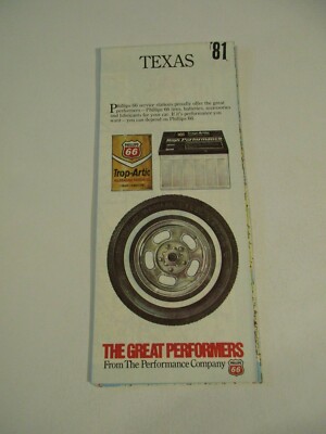 Vintage 1981 Phillips 66 Texas State Highway Gas Station Travel Road ...