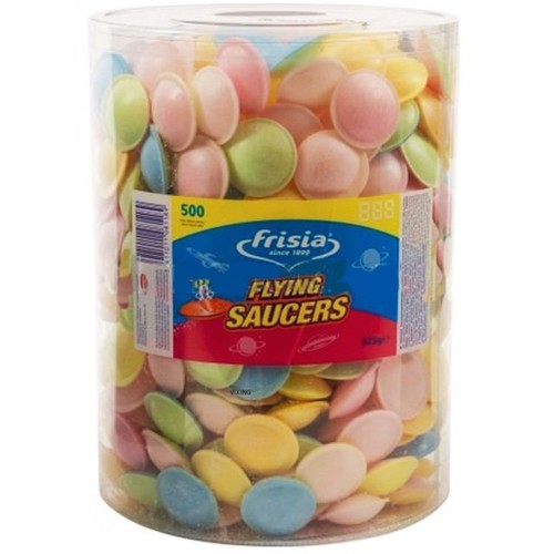 FRISIA FLYING SAUCERS TUB OF 500 UFO SWEETS SHERBET FILLED CHILDREN’S ...