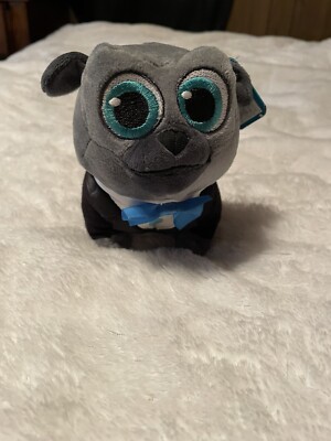 Disney Bingo Junior Puppy Dog Pals Plush 6”Gray Pug wearing Suit & Bow ...