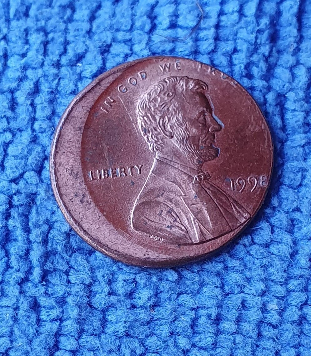 1998 ERROR MIS STRUCK ONE CENT COIN FROM AMERICA BRILLIANT EXAMPLE TOO 1998-error-mis-struck-one-cent-coin-from-america-brilliant-example-too